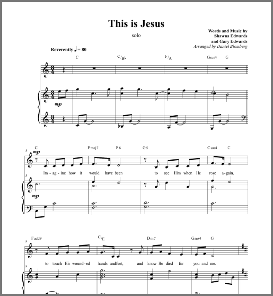 This is Jesus (solo) - 2 copies – Shawna Edwards Music
