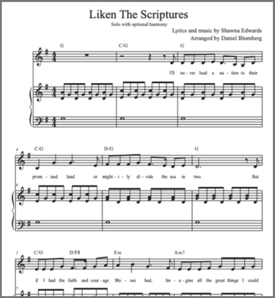 Liken the Scriptures - Old Testament (vocal & piano) - 2 copies ...